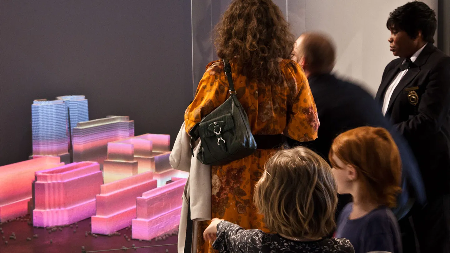 Step Up To It - a sculpture that reacts to smiles - Red Paper Heart